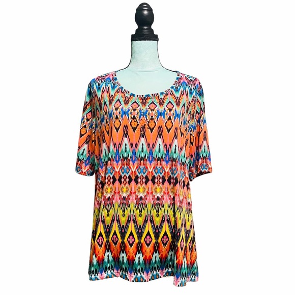 Multiples | Tops | Multiples Size Xl Tunic Top Shirt Multicolor | Poshmark